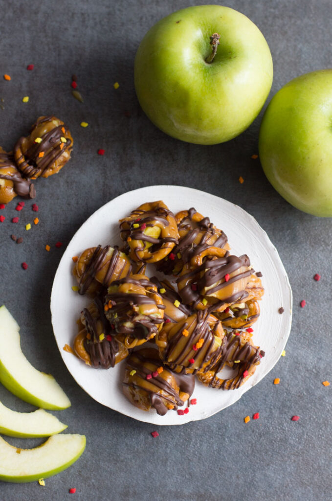 Caramel Apple Pretzel Bites - Away From the Box