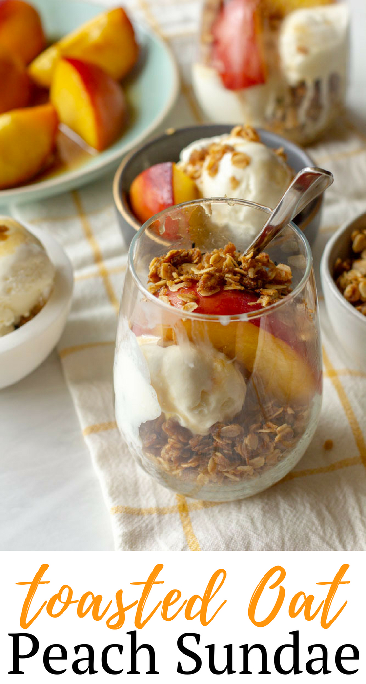Peach Sundae with Honey and Toasted Oats - Away From the Box