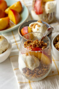 Peach Sundae with Honey and Toasted Oats - Away From the Box